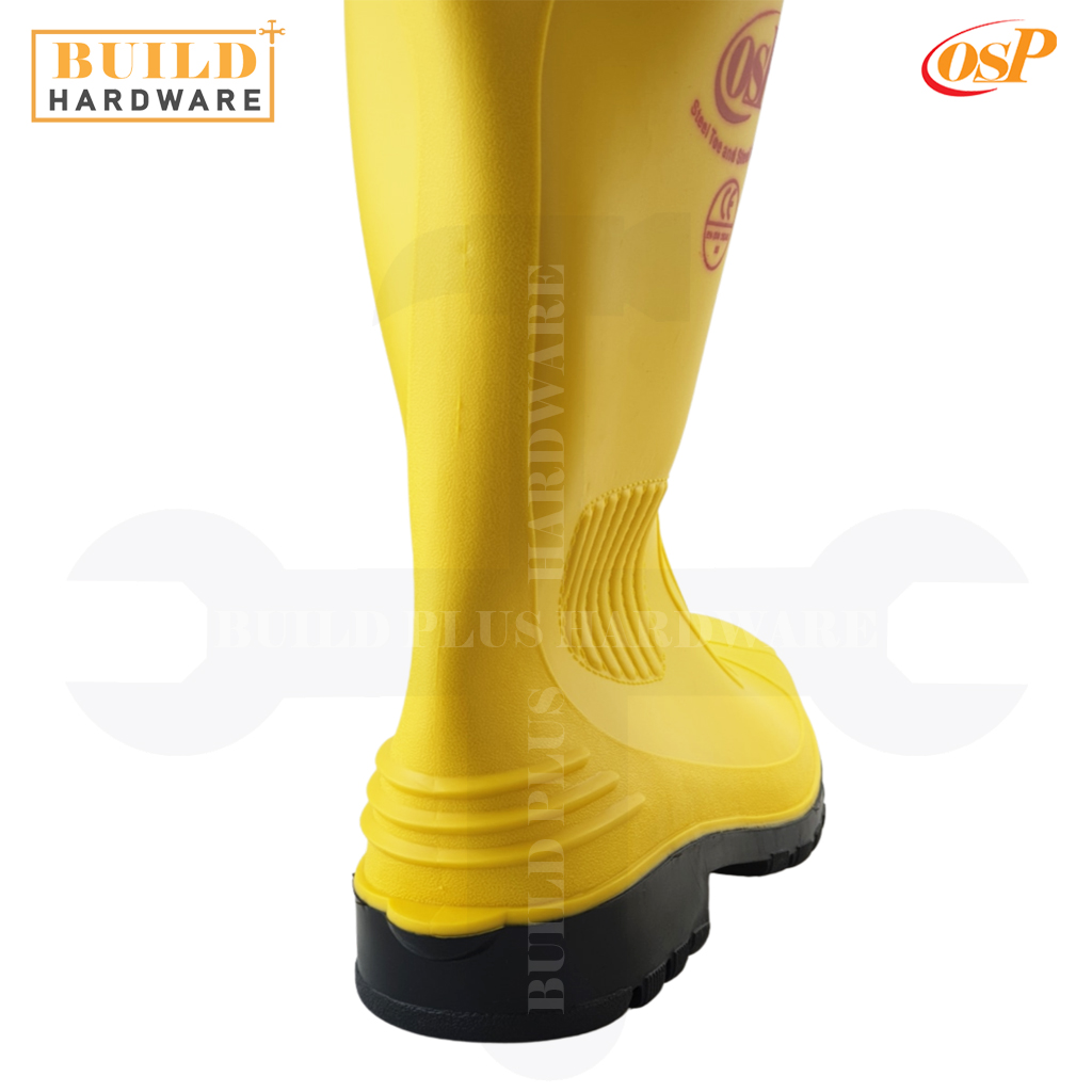 OSP Yellow PVC Rubber Boot with Steel Toe Cap & Mid-Sole (Size: 39-46 / ...