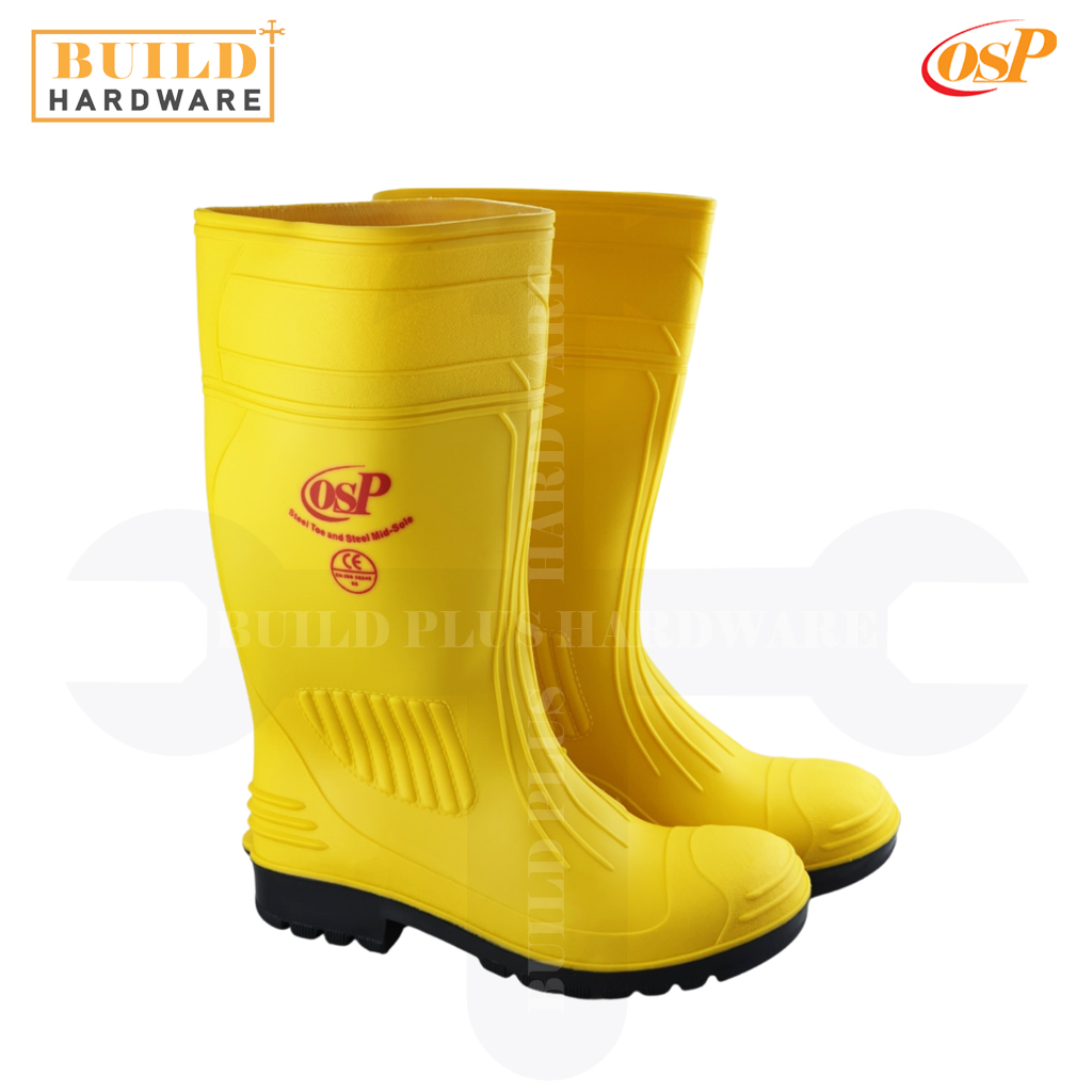OSP Yellow PVC Rubber Boot Steel Toe Cap & Mid-Sole Safety (Size: 39-46 ...