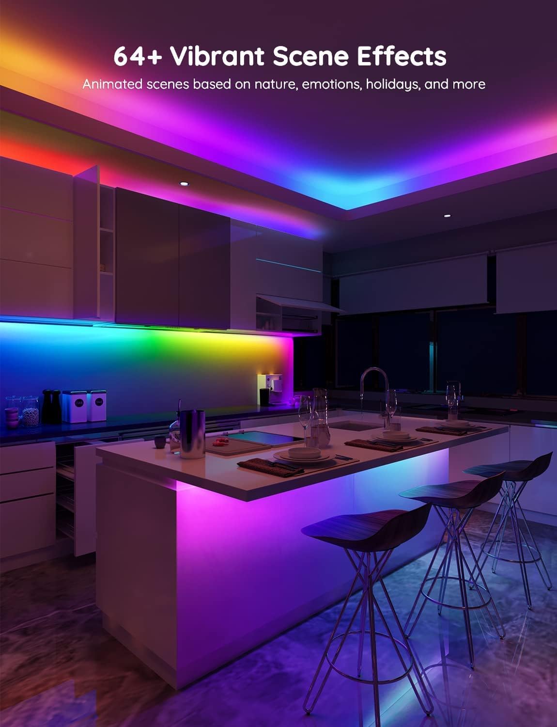 Govee RGBIC Wifi + Bluetooth LED Strip Light with Protective Coat ...