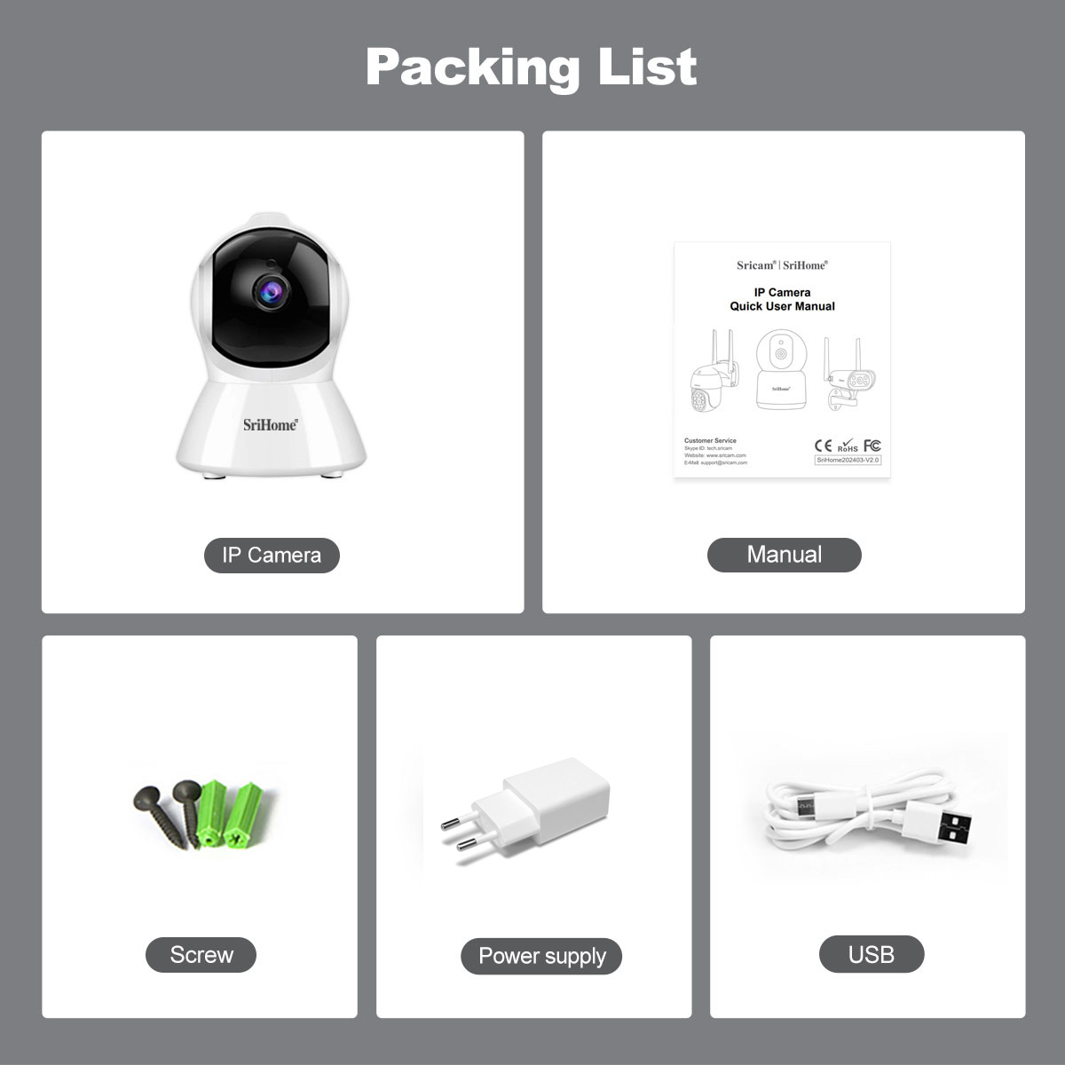 SriHome 1080P Wifi CCTV IP Security Camera Night Vision SH025 | Shopee ...