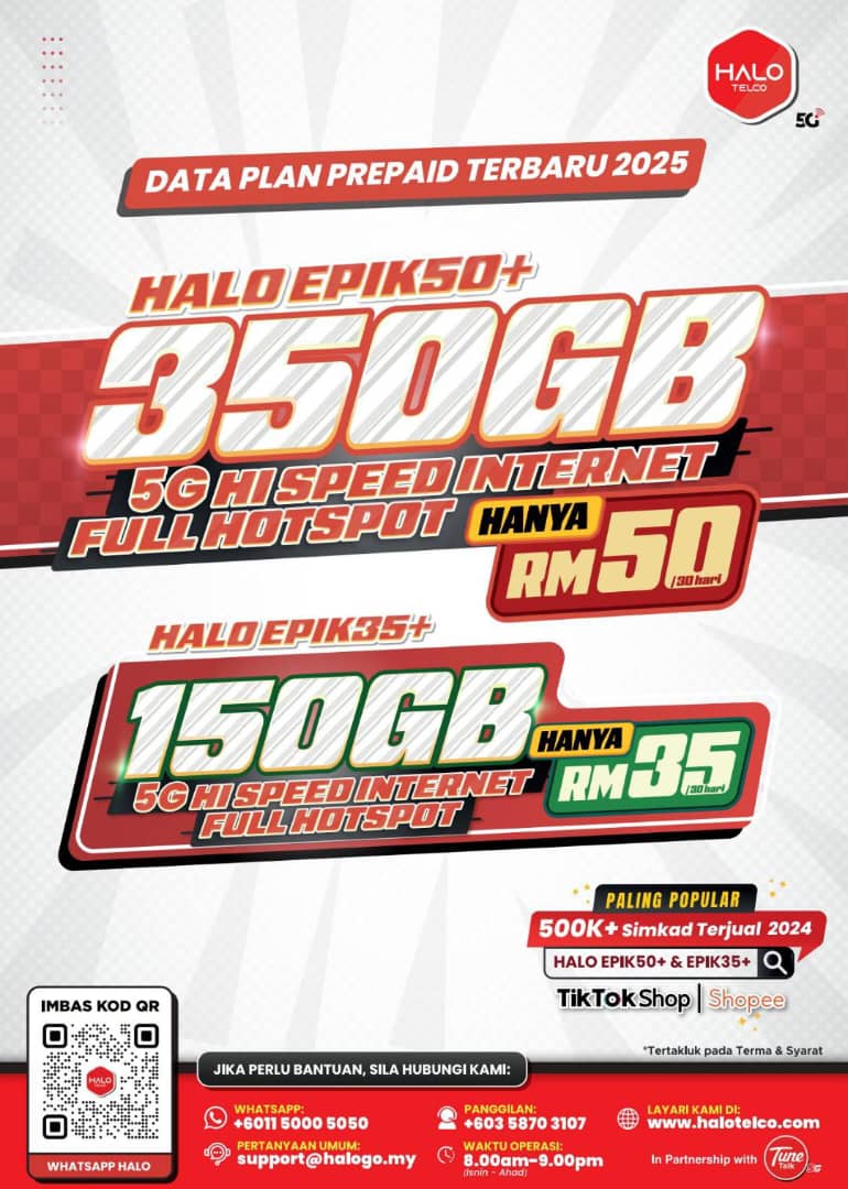 Halotelco Simcard 5G Prepaid Tunetalk Plan | Shopee Malaysia