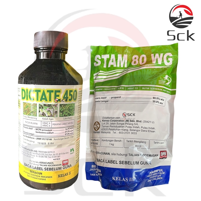 (SET)STAM 80WG + Dictate 450 1Liter|Racun Rumpai sawah padi | Shopee ...
