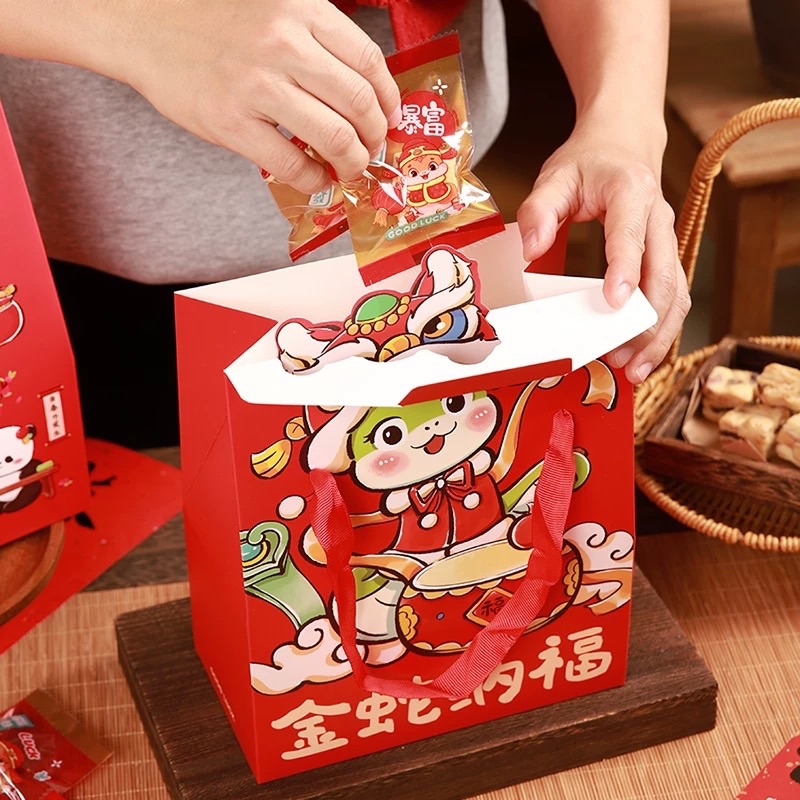 2025 chinese New Year CNY stand-up paper bag packaging box Snowflake ...