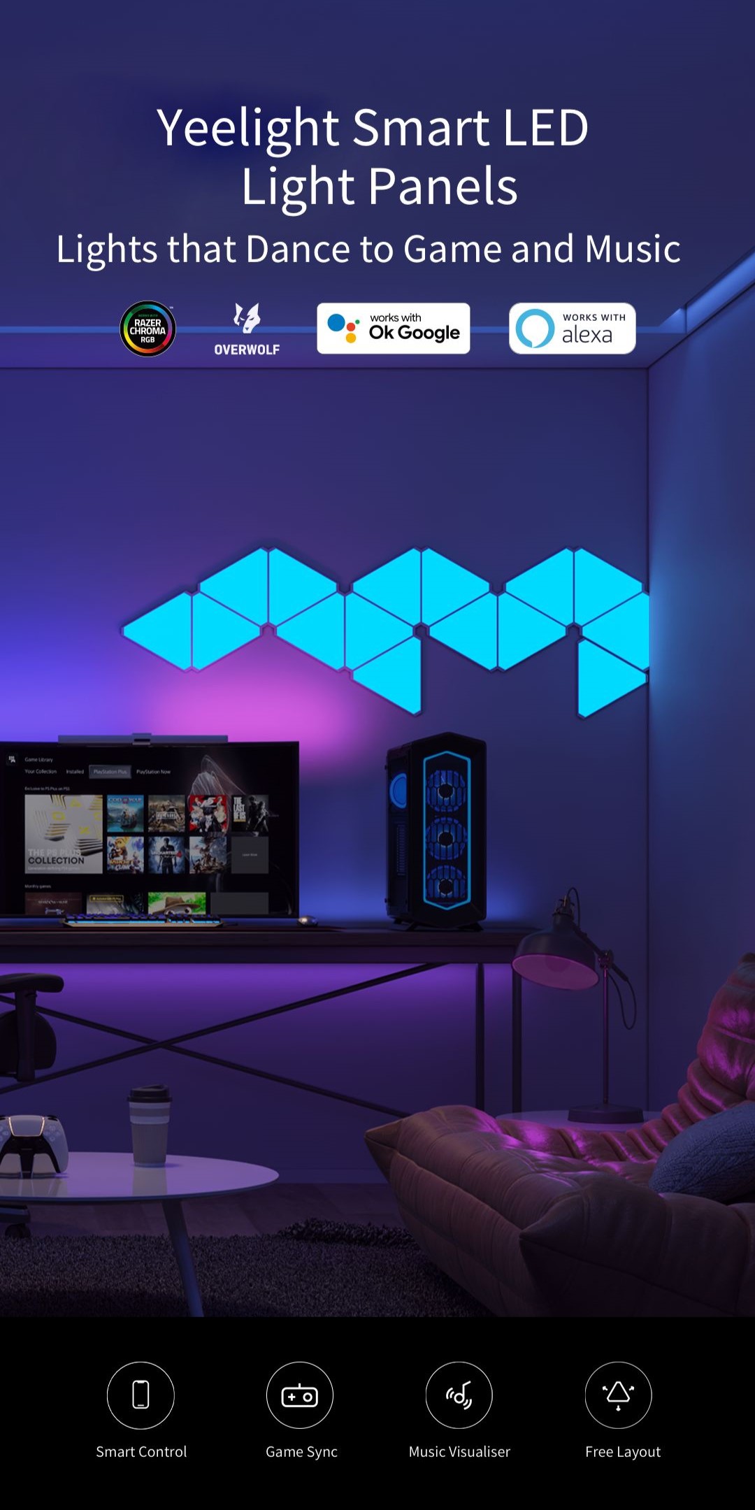 Yeelight Smart Rgb LED Light Panels Nanoleaf Lamp | Wifi Connection ...