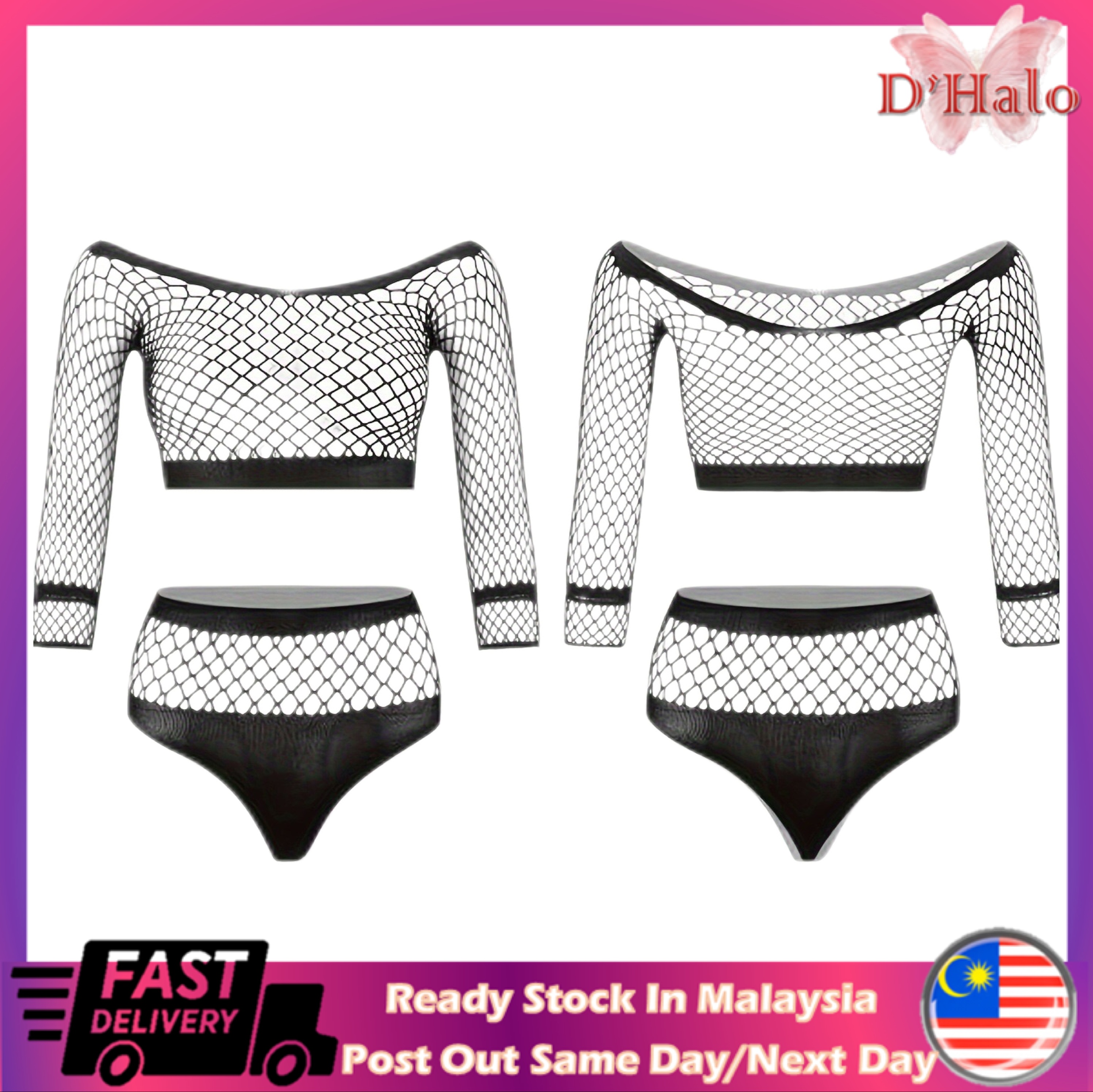 【ready Stock】sy175 Lingerie Set Top T Pant Bodysuit Night Wear Shopee