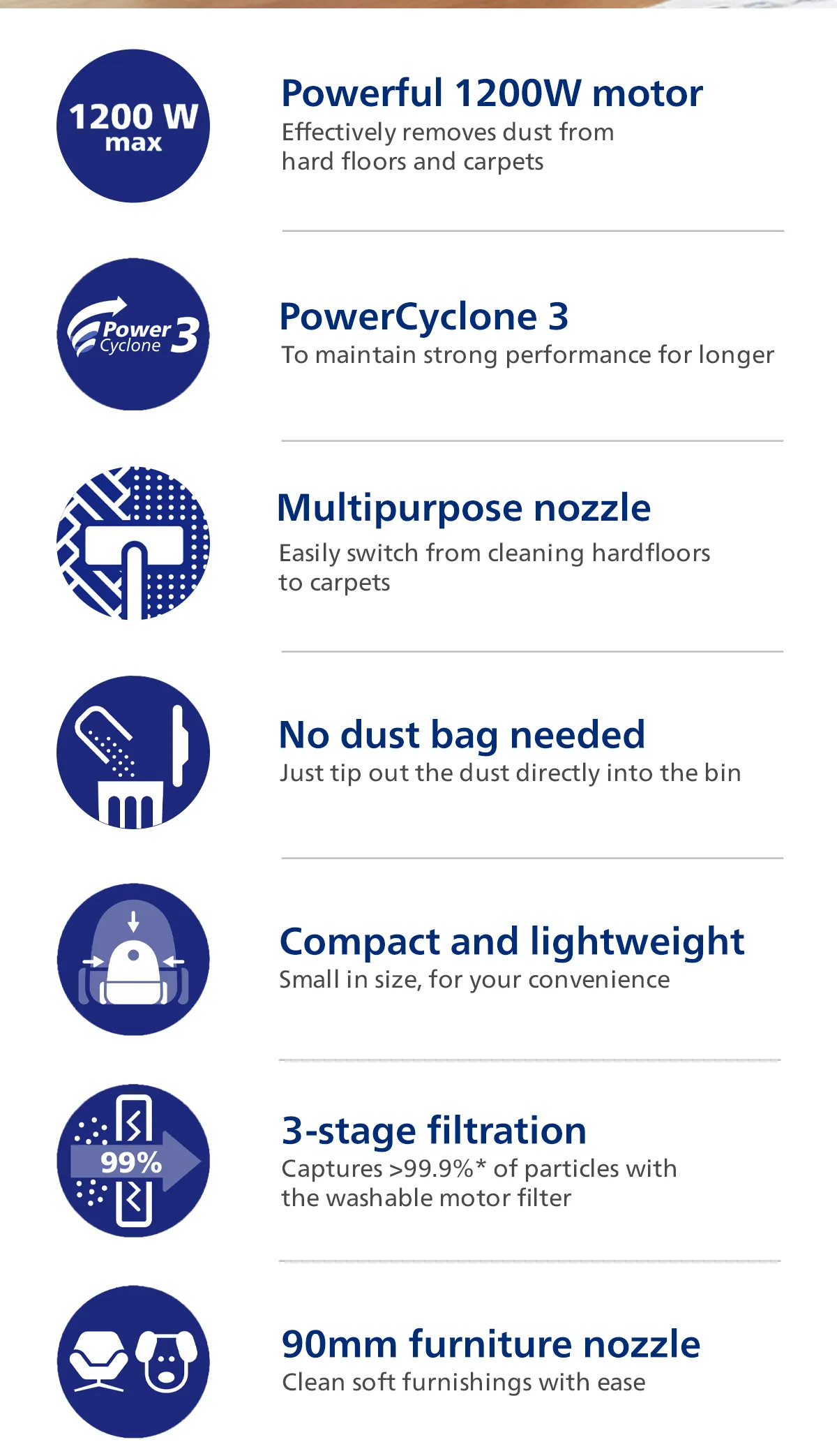 Philips XB1042 | Bagless vacuum cleaner | PowerCyclone 3 technology ...