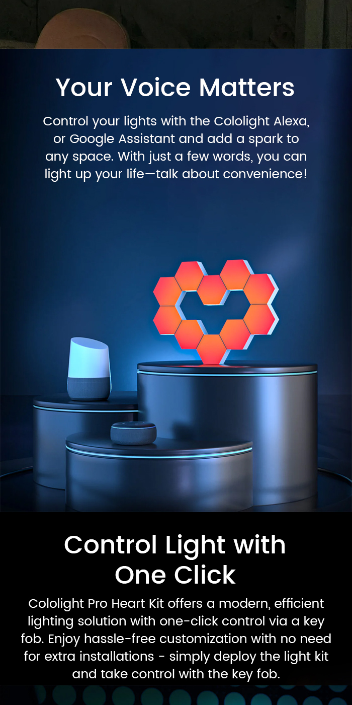 COLOLIGHT HEXAGON HEART RGB Light Pro Gaming Light Creative Smart ...