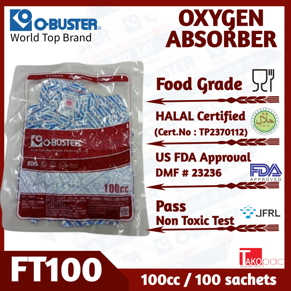 O-Buster Oxygen Absorber FT100 100cc Penyerap Oksigen 脱氧剂. Oksigen ...