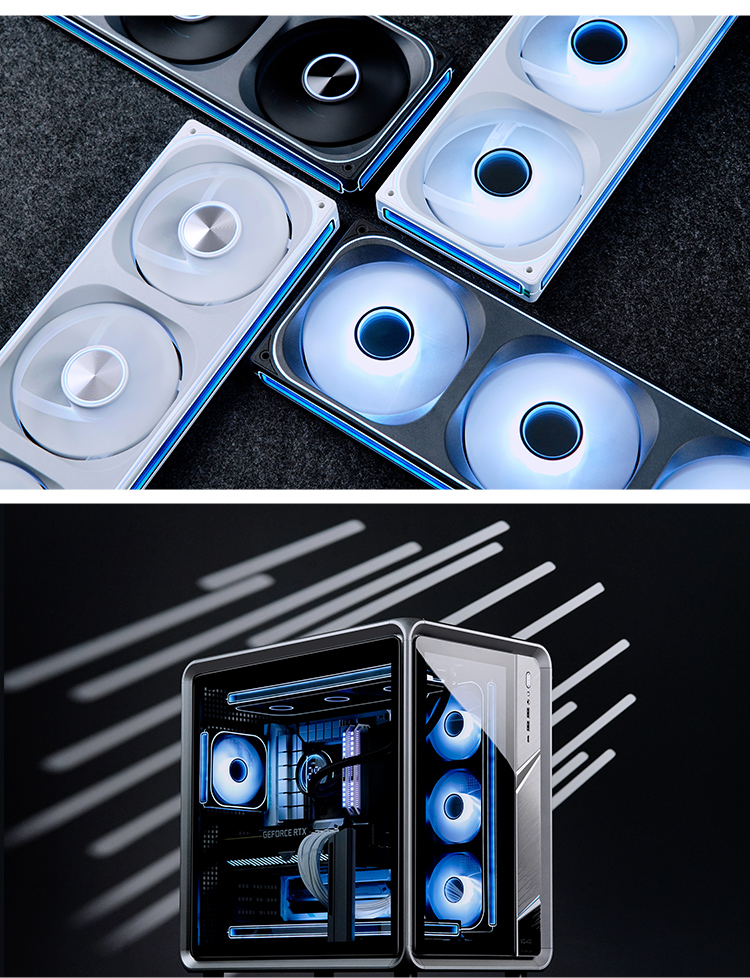 Jonsbo ZB-120/240/360 Black ARGB 3Pin PWM 120mm 240mm 360mm Fan ...