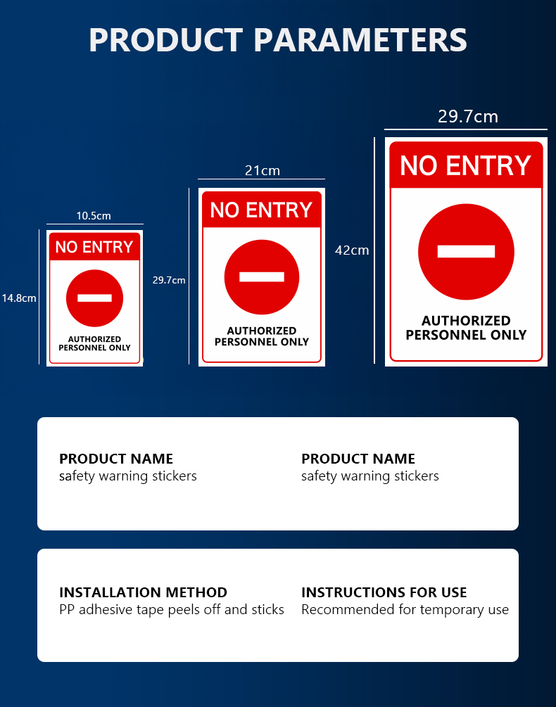 Waterproof Warning Sign Stickers Caution Danger Signage Safety Label ...