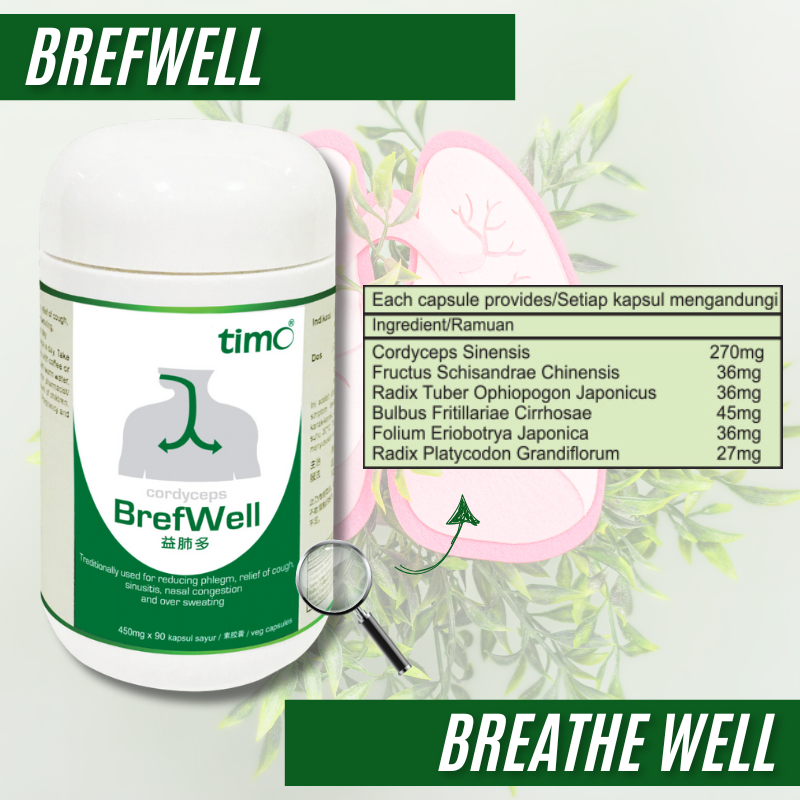 Timo Cordyceps BrefWell 50 Capsules | cough | phlegm | sinusitis ...