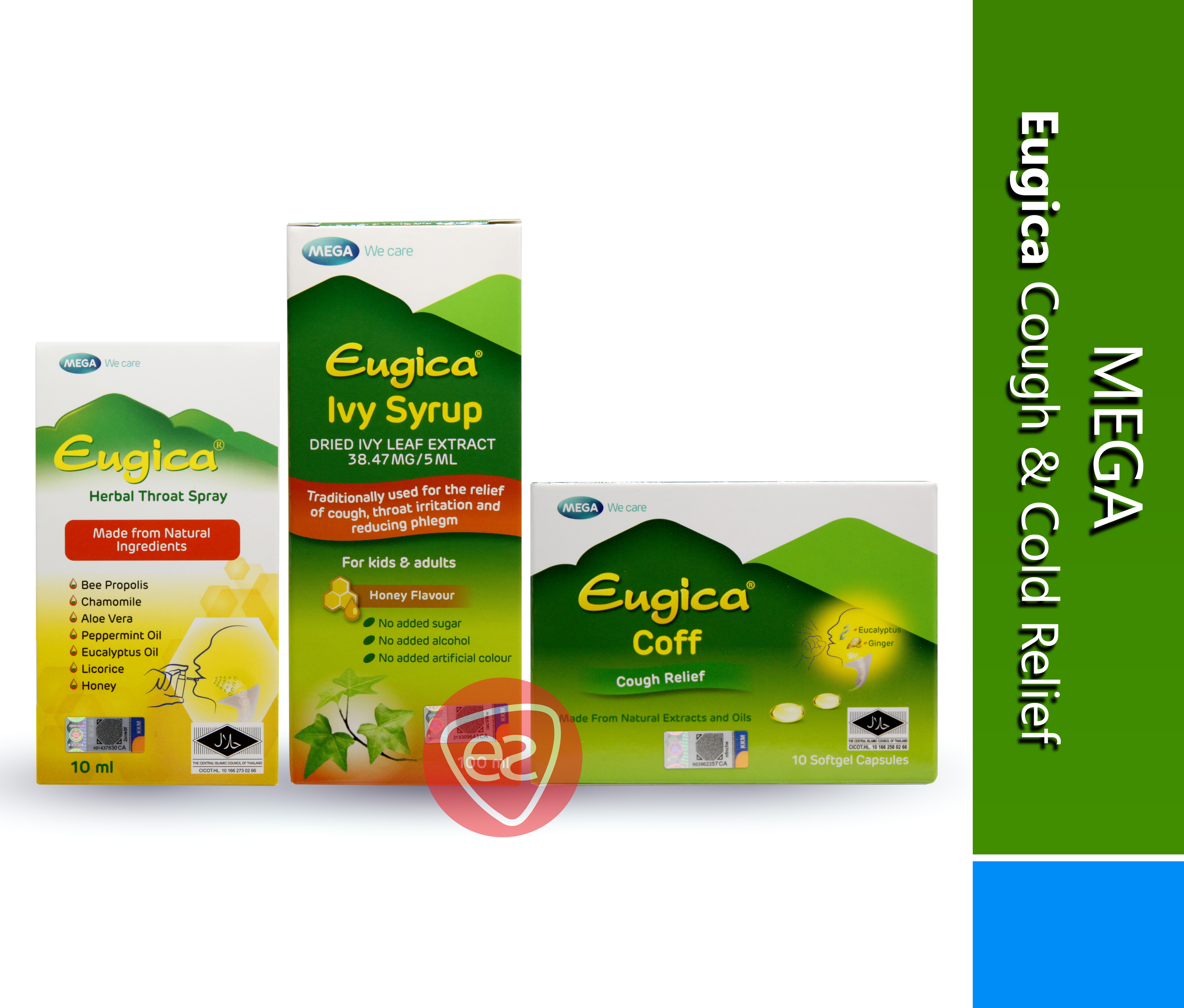 Mega Eugica Coff Cough Relief Softgel Capsule 10s / Ivy Leaf Extract 38 ...