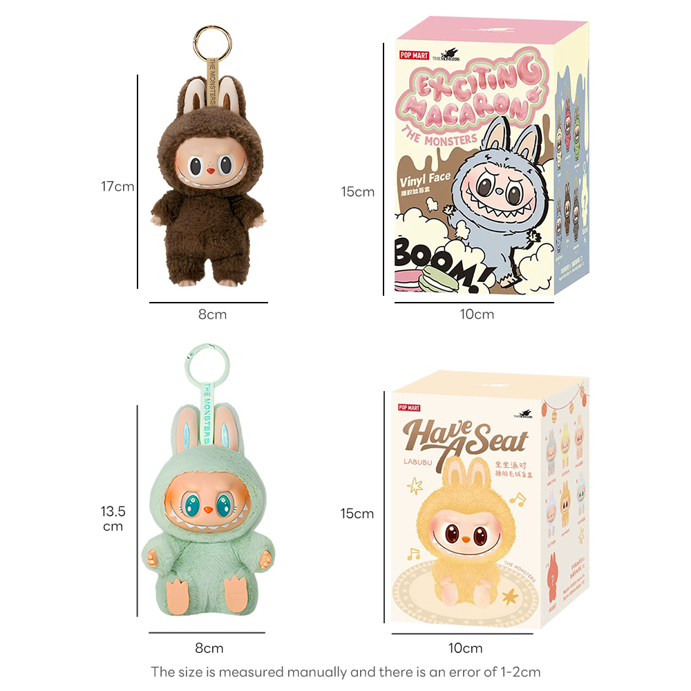 Bevavar Sitting Party Labubu Keychain Blind Box Plush Doll Keychain for ...