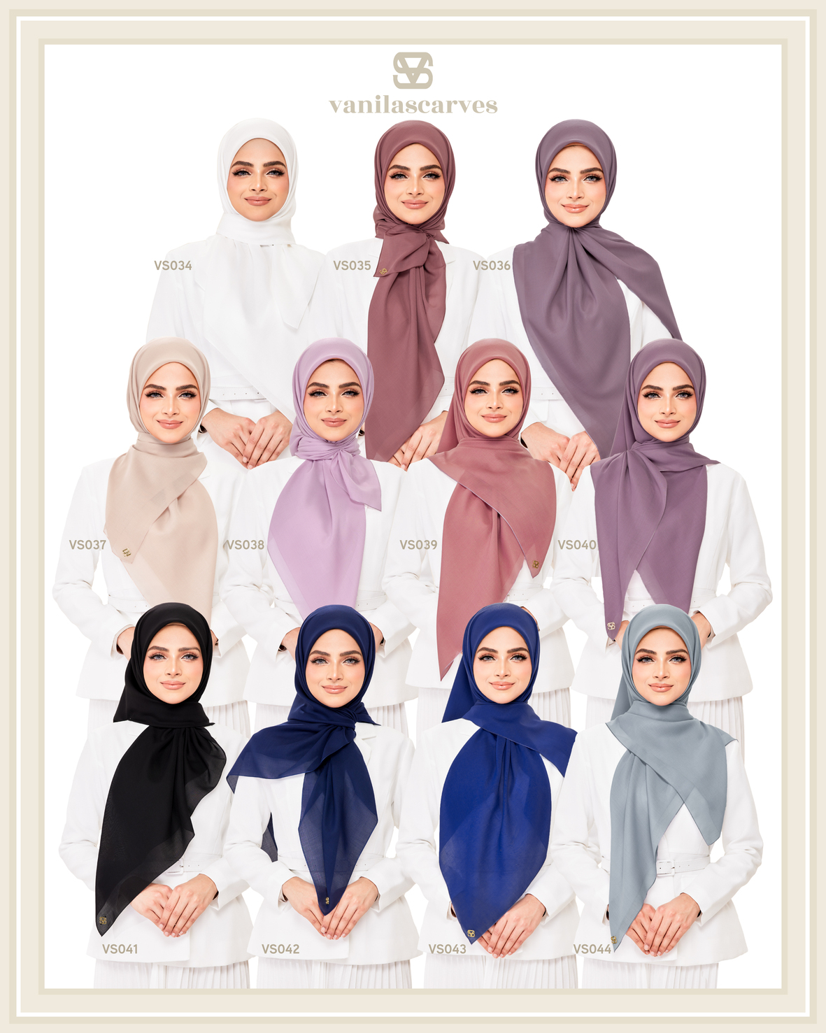 VANILA SCARVES PLAIN Tudung Bawal Kosong - Tudung Bawal Cotton Voile ...