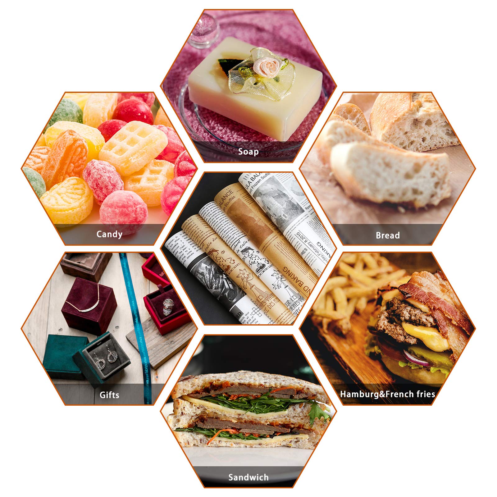 50 Pcs Fried Food/snack Oil-Proof Pap Paper/Sandwich Burger Fried Food ...