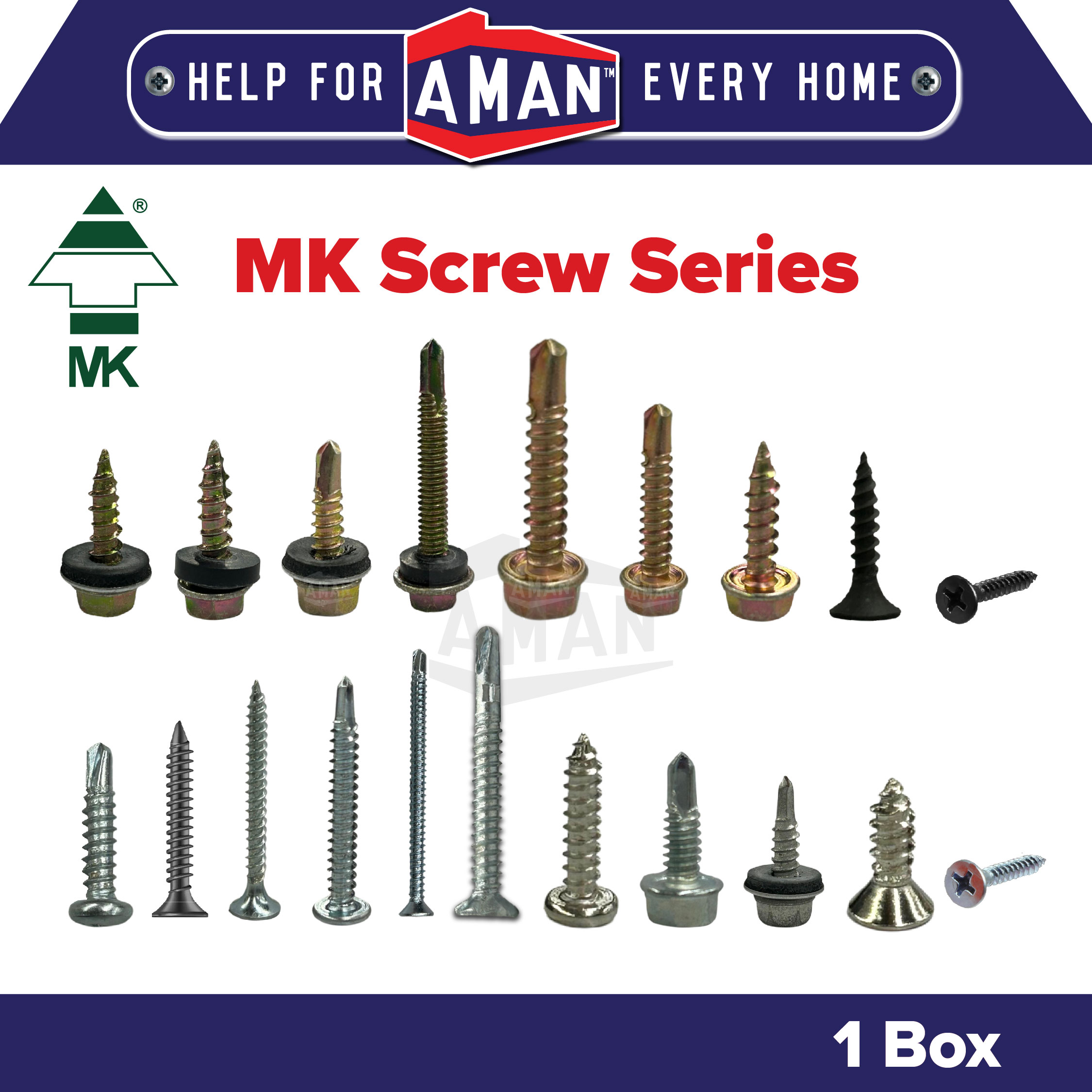MK Self Drilling Screw Skru Mata Drill Kayu M3 With Washer TD-HWA 625 ...