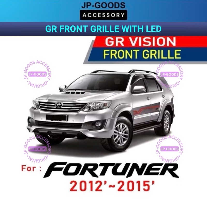 Toyota Fortuner 2012 - 2015 GR Sport Matte Black 3 LED Front Grill ...