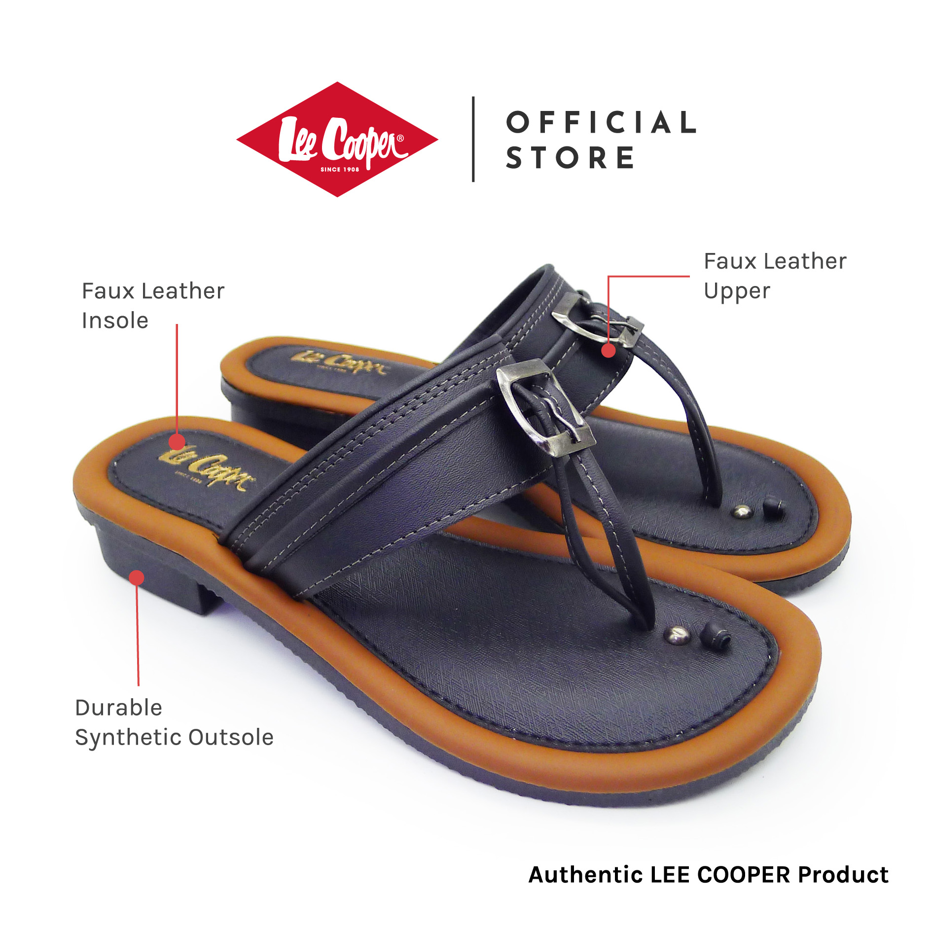 Lee Cooper Men's Comfort Capal Sandal NA1832 | Shopee Malaysia