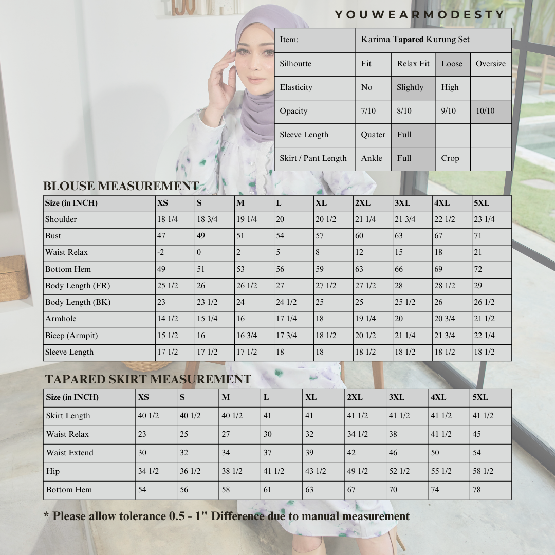 YouWearModesty Karima Baju Kurung Tapered Mermaid Kurung Muslimah Plus ...