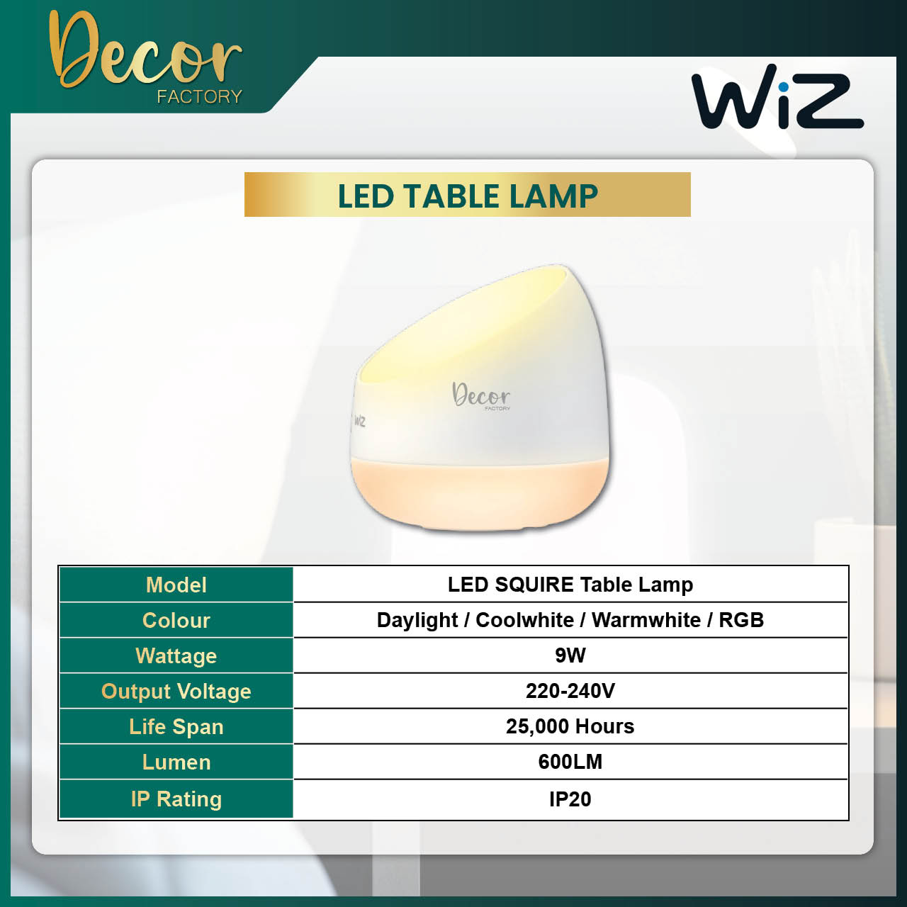 PHILIPS WIZ LED Portable Table Hero Lamp / Squire Table Lamp 9W Remote ...