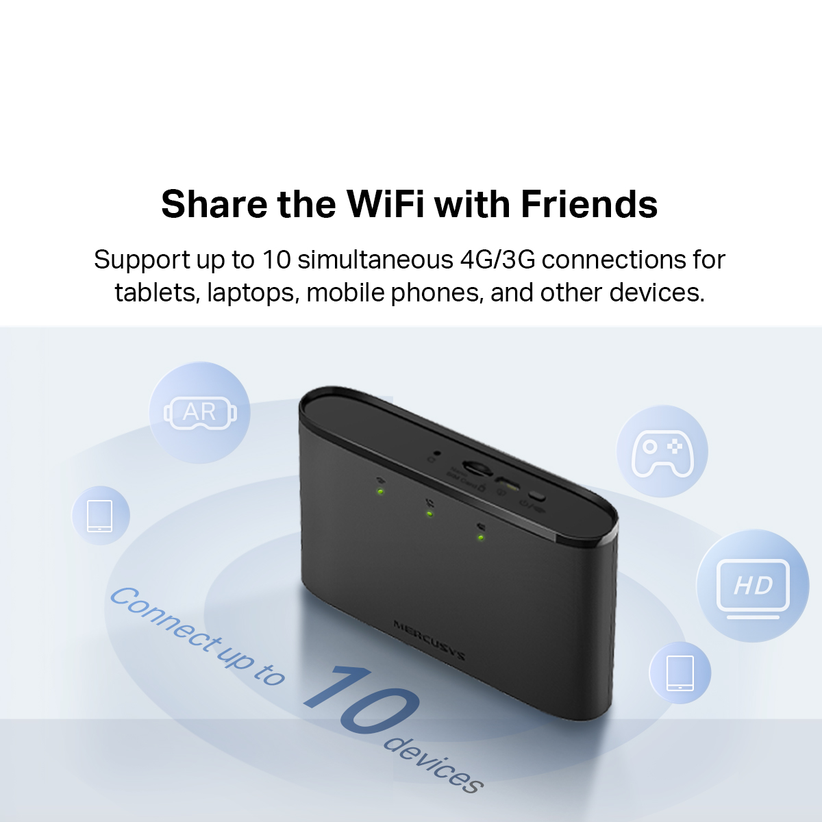 Mercusys 150Mbps Wireless 4G LTE Mobile Wi-Fi SIM Card Plug and Play ...