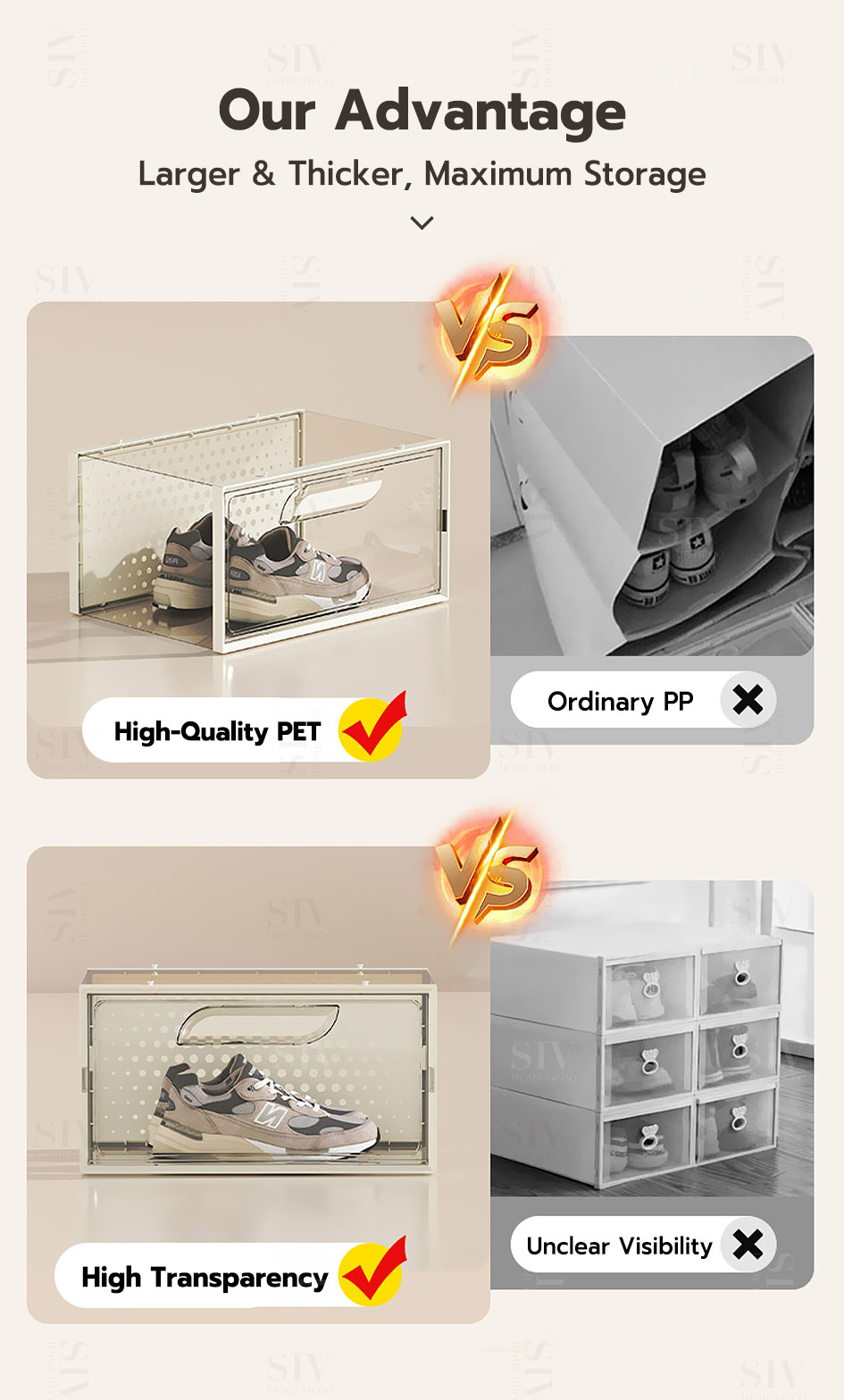 【Free of Installation】SIV Foldable Shoe Cabinet Folding Shoe Rack Box ...
