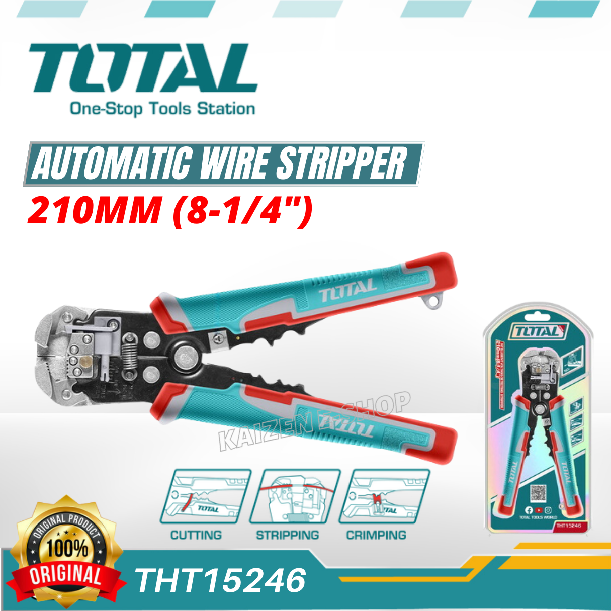 TOTAL THT15246 Automatic Wire Stripper 3 IN 1 | Shopee Malaysia