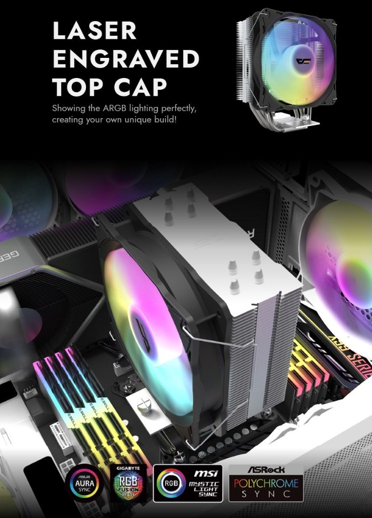 AIGO DARKFLASH STORM Z4 ARGB CPU COOLER - HIGH-PERFORMANCE COOLING WITH ...