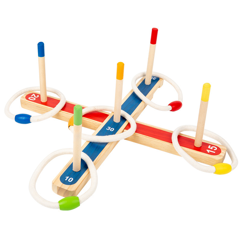 Wooden Ring Toss Game Set/Rope Throwing Sports Game Indoor Outdoor ...