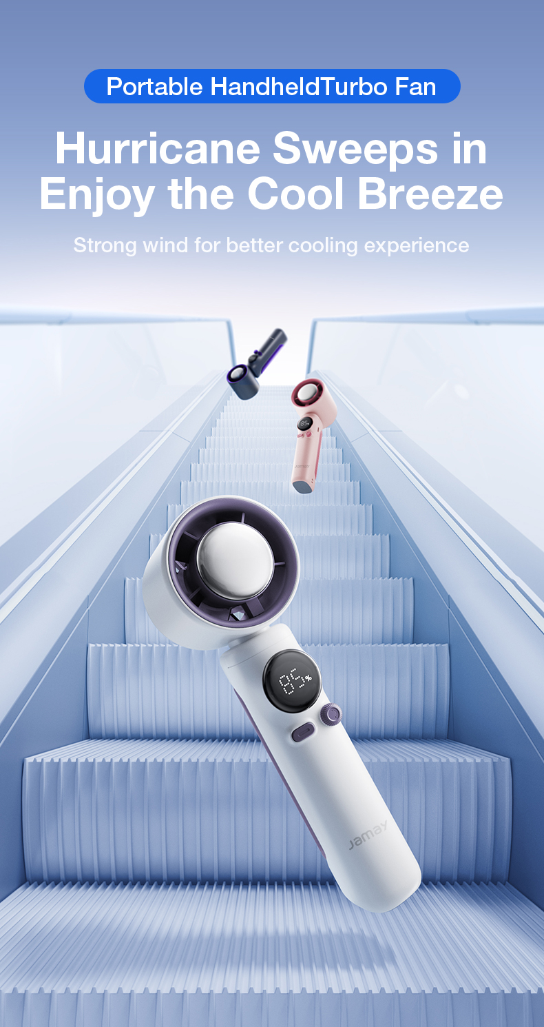 JAMAY Portable Handheld Turbo Fan High Speed kipas mini fan cooler 100 ...
