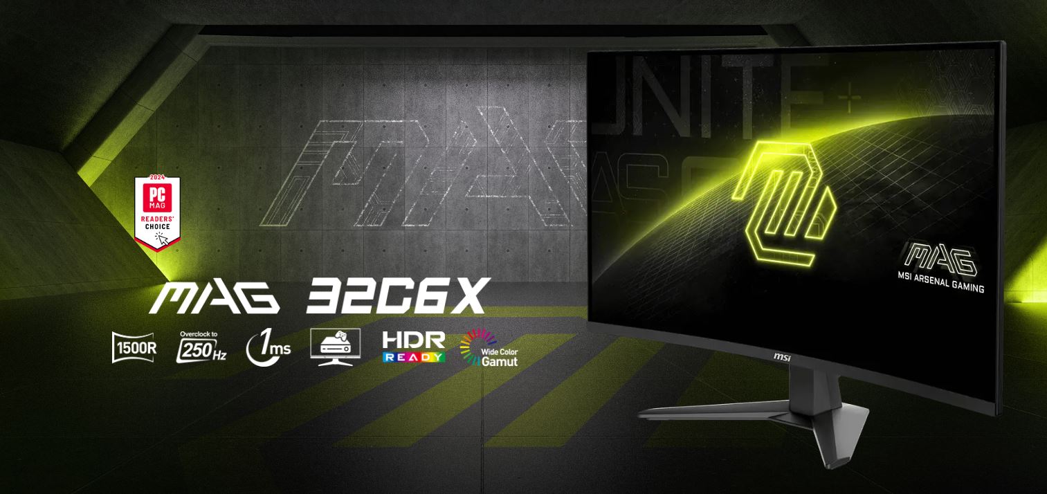 MSI MAG 276CXF 1500R Curved Gaming Monitor (27") MAG 32C6X 32" 1ms ...