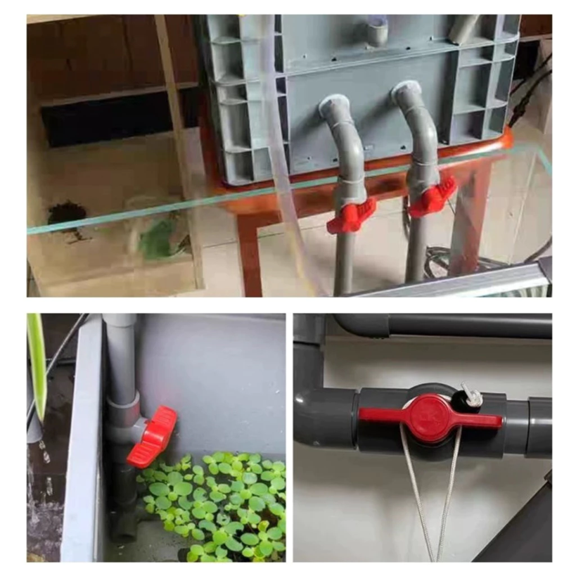 Red Handle Compact Ball Valve Stopcock PVC Threaded Compact Valve ...