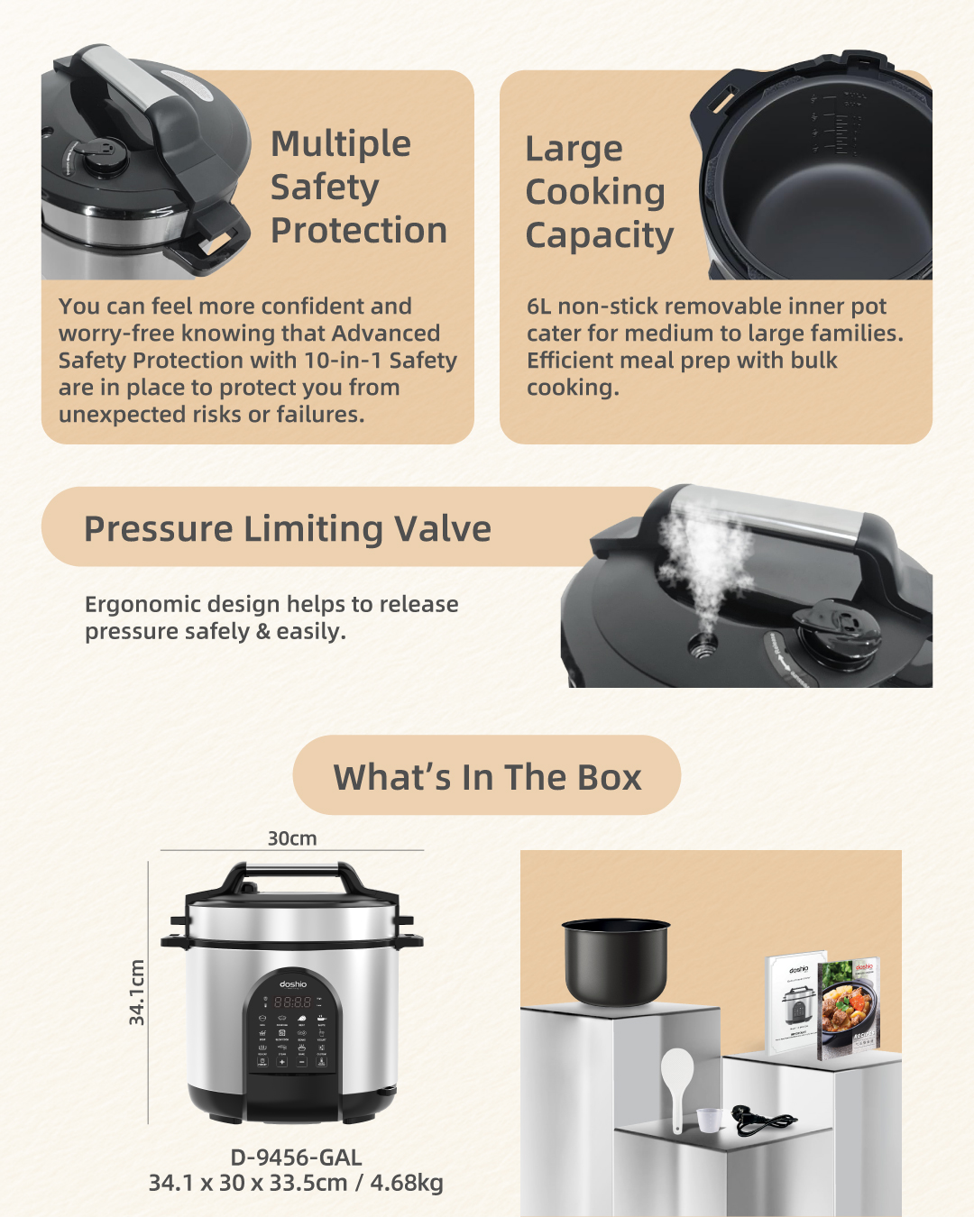 Doshio iTouch Pressure Cooker Multifunctional Stainless Steel Periuk ...