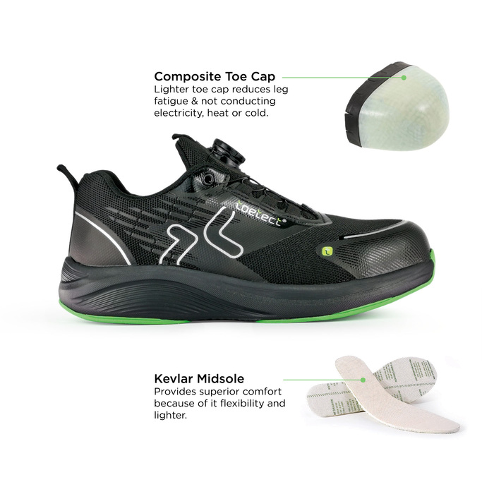 Toetect Men Low Cut with Fast Lock Safety Shoe TOE-SP004 | Shopee Malaysia