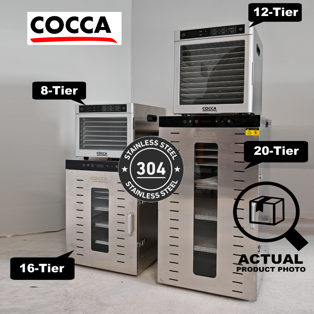 COCCA 16-TIER (1500W) 20-TIER (2000W) SUS304 Stainless Steel Food ...