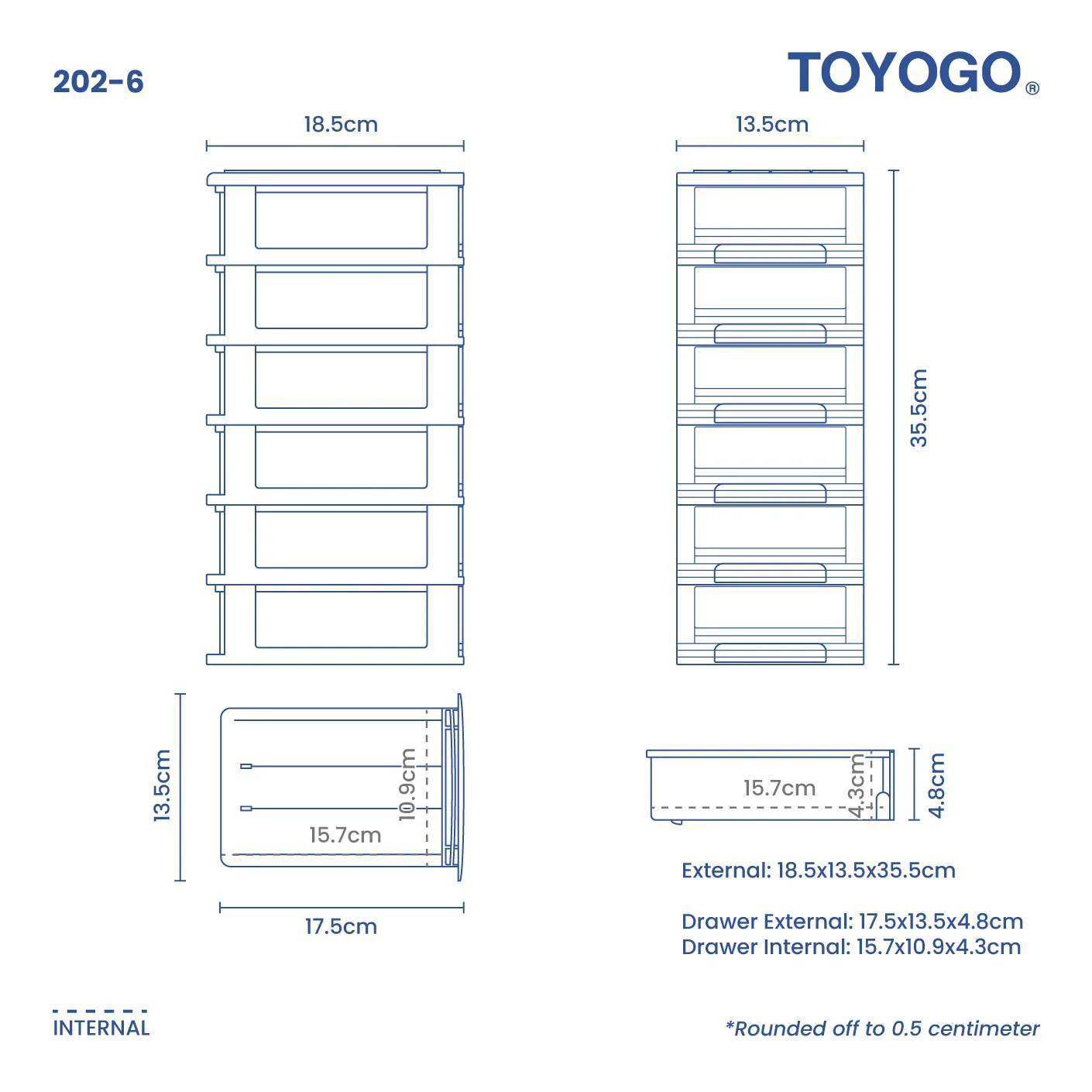 TOYOGO 6 Tiers Mini Desktop Drawer 202-6 [4 units] | Shopee Malaysia