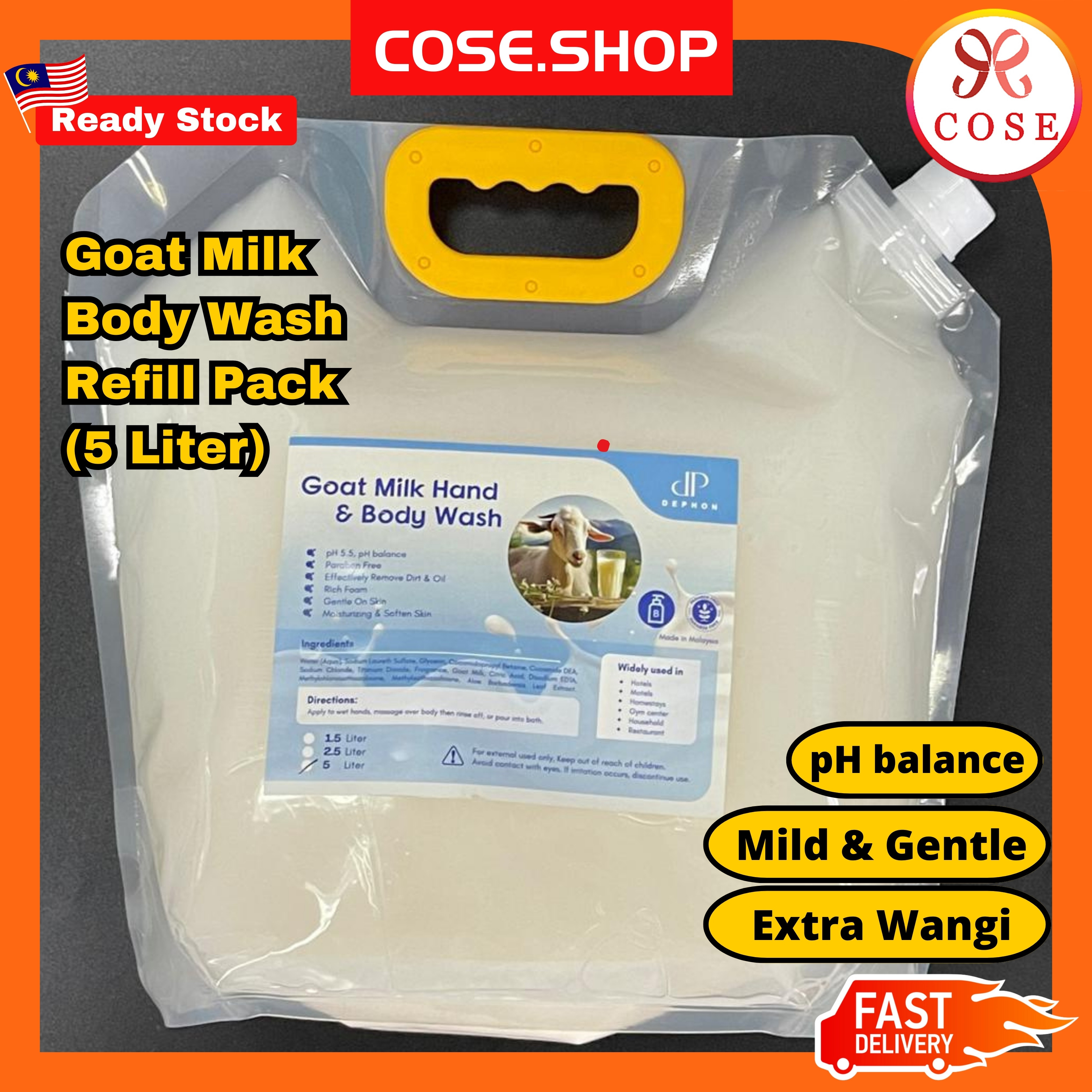 COSE 5 Liter Premium Hair Shampoo Syampu Hair Conditioning Shampoo 5L ...