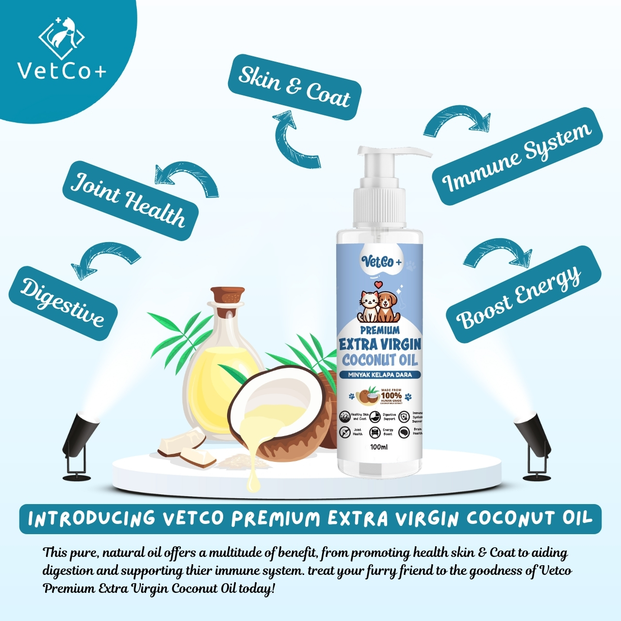 VetCo Virgin Coconut Oil for Cat and Dog Minyak Kelapa Dara Kucing VCO ...