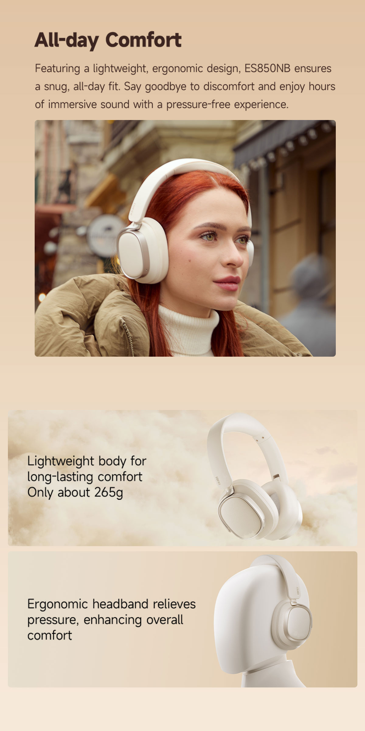 Edifier ES850NB Hi-Res Wireless Audio Noise Cancelling Headphones LDAC ...