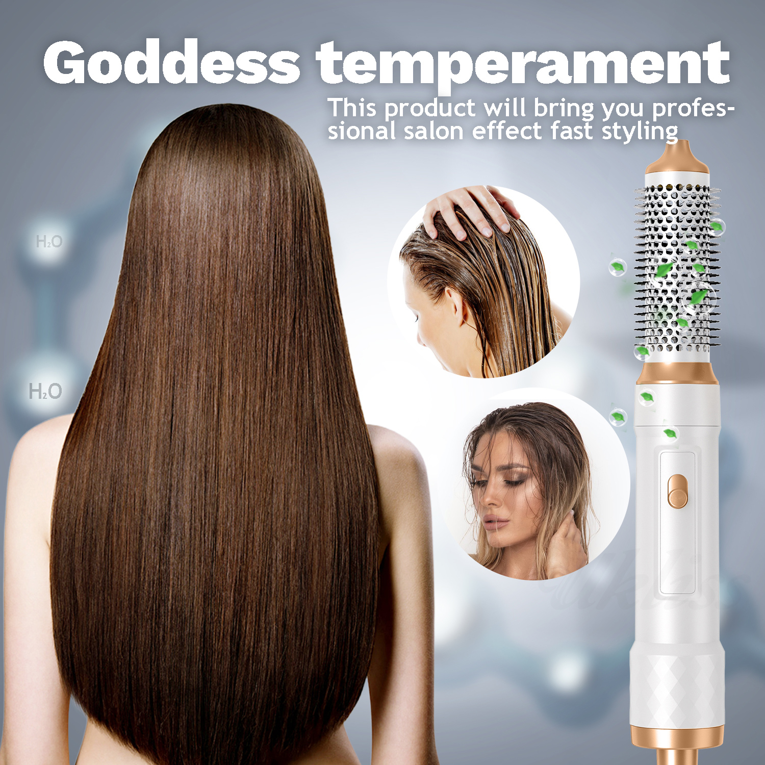 UKLISS 5-IN-1 hair curler,gaabor hair dryer Airspeed Hair Dryer Brush ...