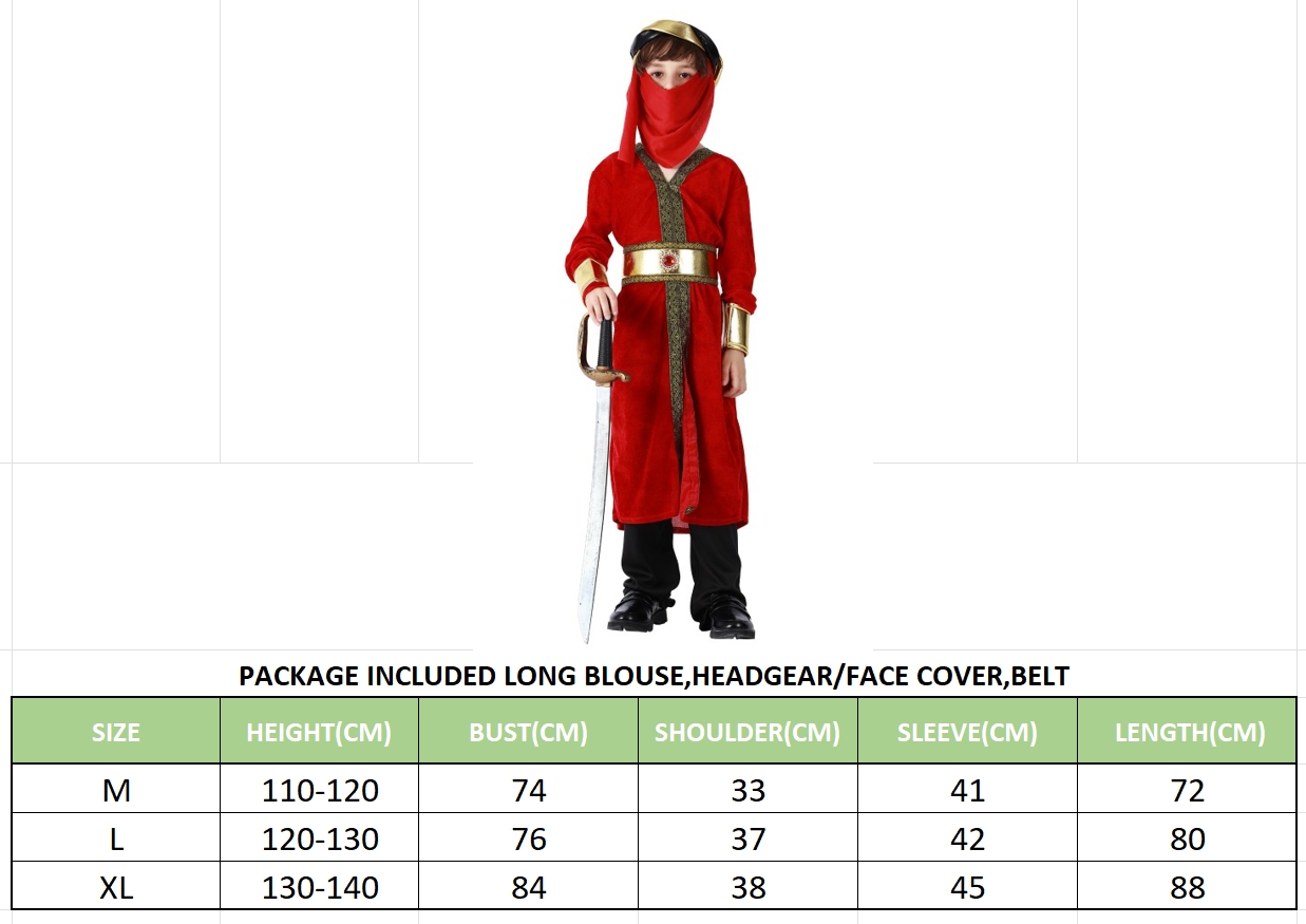 MYLITTLELASS Kostum Pahlawan Arab Kanak-kanak & Dewasa Pakaian ...