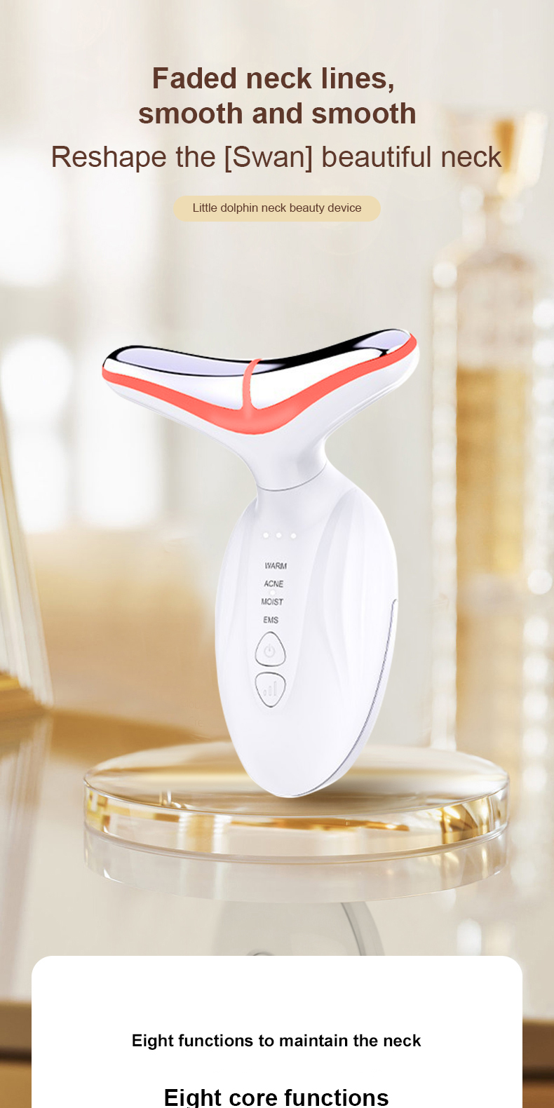 Hisoka Neck Face Massager 4in1 Led Photon Therapy V Line Lifting Face ...