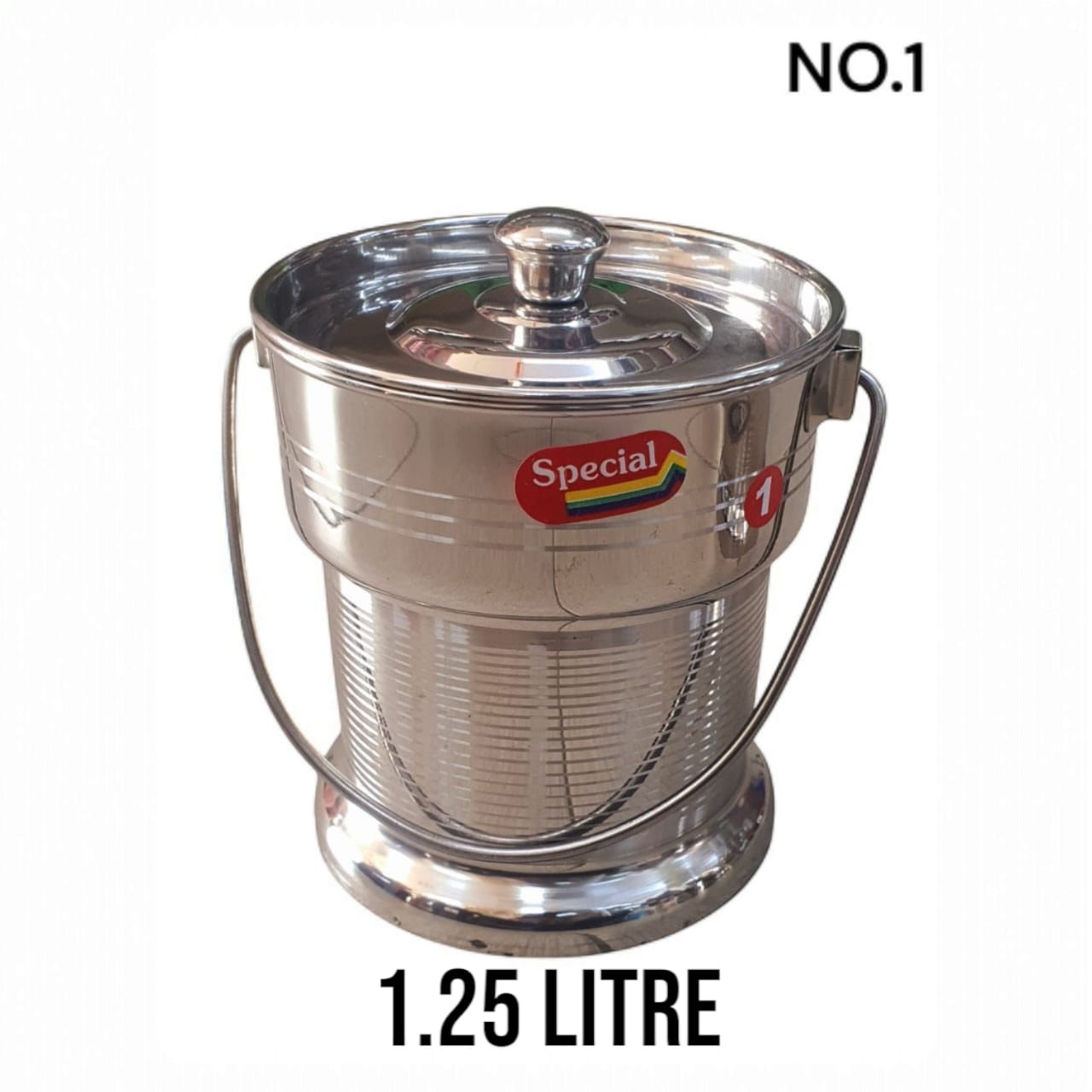 Stainless Steel Multipurpose Bucket / Pail with Cover (1.25L/2L/2.5L ...