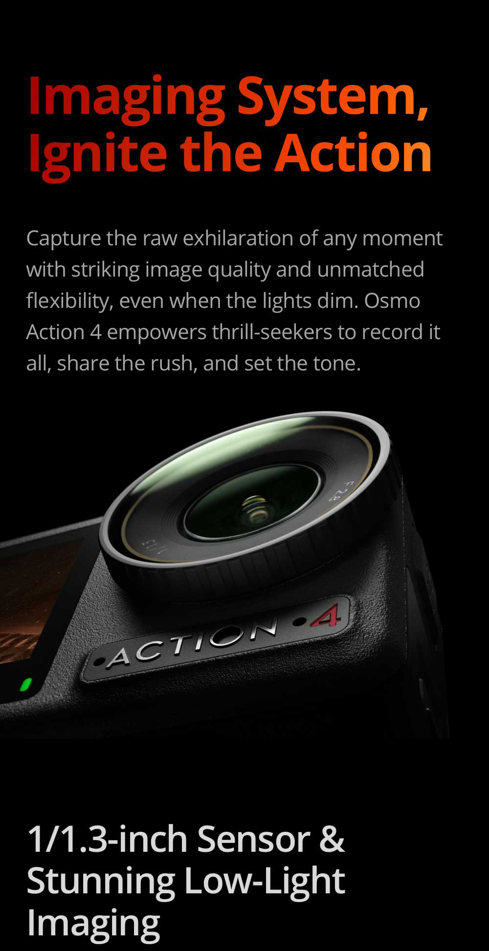 DJI Osmo Action 4 - Action Camera | 1/1.3-inch Sensor & Stunning Low ...