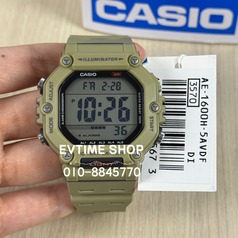 100% ORIGINAL CASIO DIGITAL AE-1600H-1AV / AE-1600H-5AV / AE-1600H-8BV / AE-1600H MEN DIGITAL ...