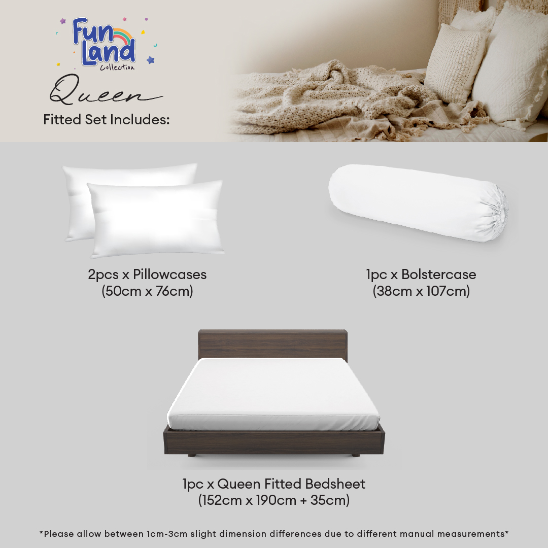 Novelle Fun Land Fitted Bedsheet Set (without Comforter/Quilt Cover ...