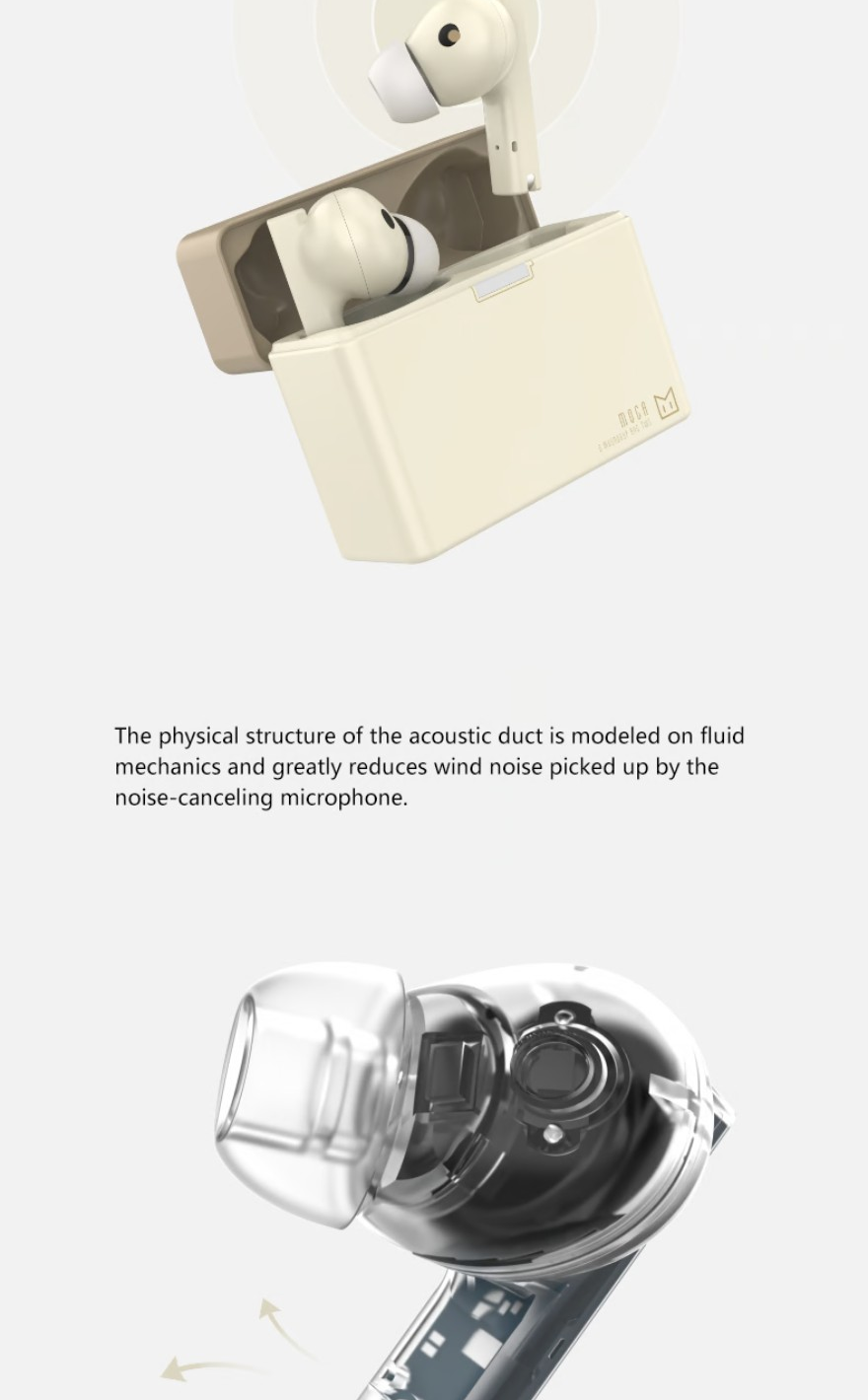 Moondrop Moca, True Wireless Earbuds: Bluetooth 5.4, 40dB ANC, LC3 ...
