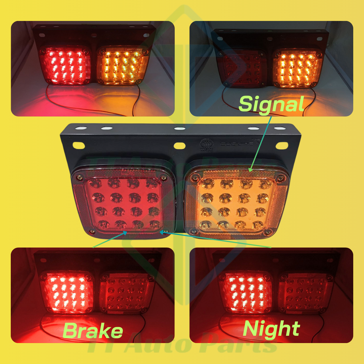 SHILIDUO Tail Lamp IRON BASE Lampu Belakang 24V 32 LED Light All Lorry ...
