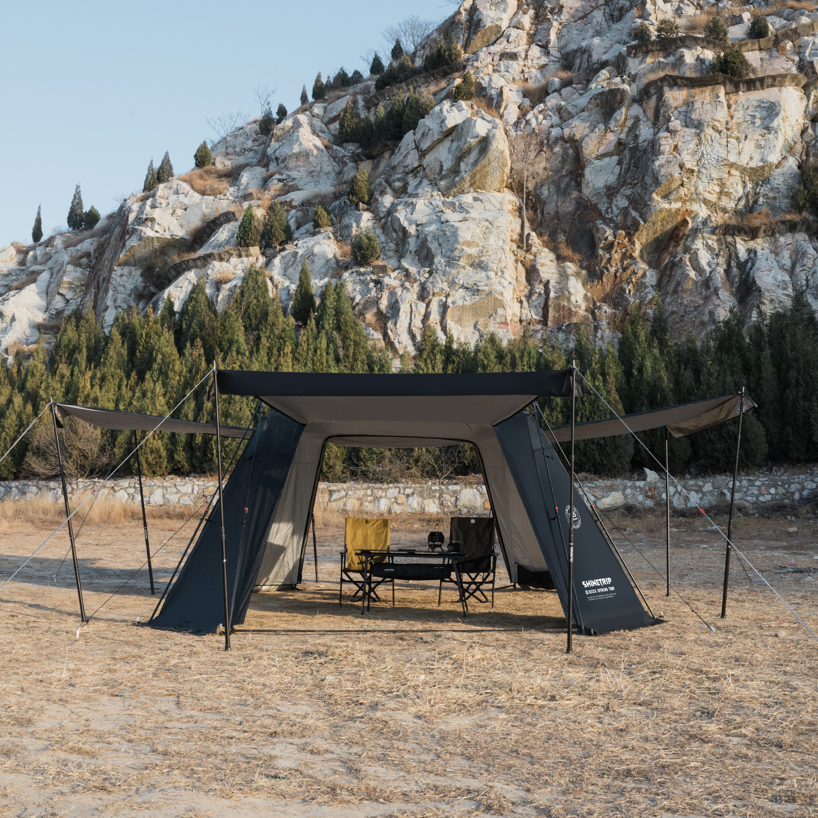 Shinetrip Auto Dome Shelter Tarp PU2000 Silver Coated Black Green Khaki ...