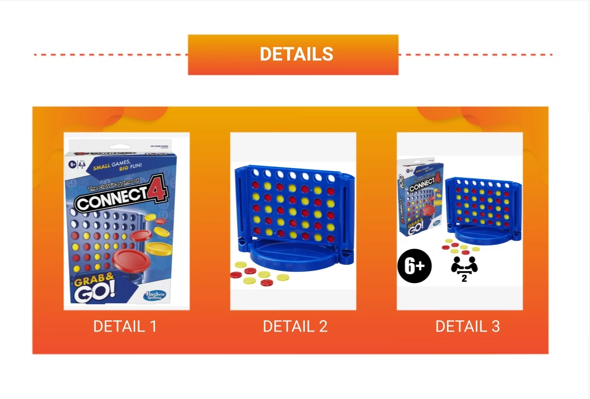 Connect 4 Grab and Go Game for Kids Ages 6 and Up, Portable Game for 2 ...